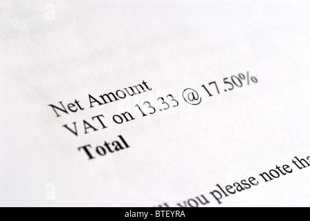 Vat Tax Receipt Stock Photo - Alamy