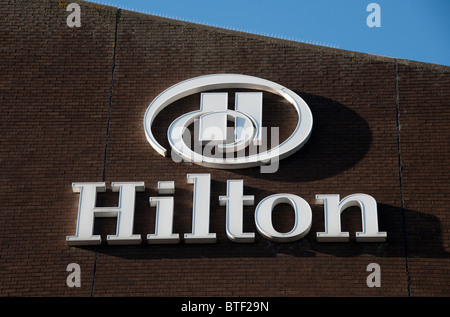 Hilton Hotel sign Stock Photo - Alamy