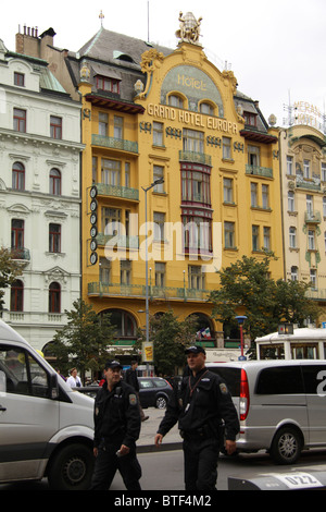 Czech Police Policemen in uniform with a gun, car, Czech Republic Stock ...
