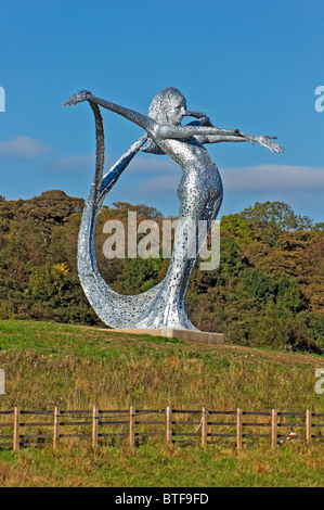 10 m high Arria Statue of a female form overlooking the M80 motorway at ...