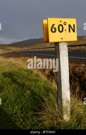 Shetland Islands Sign 60 degrees North the latitude of the Islands ...