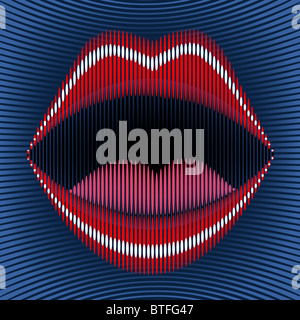 Illustration of lips made of stripes Stock Photo - Alamy