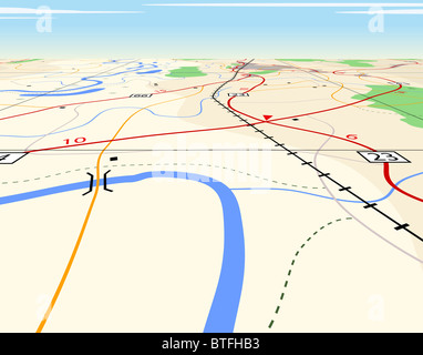 Illustration of a generic road-map without names Stock Photo - Alamy