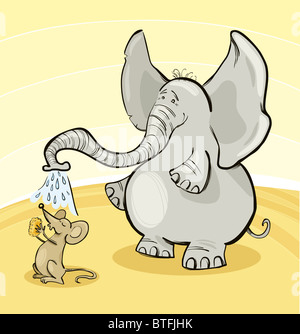 Illustration of elephant and mouse Stock Photo - Alamy