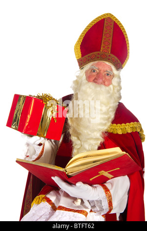 Portrait of the Dutch Sinterklaas isolated over white Stock Photo - Alamy