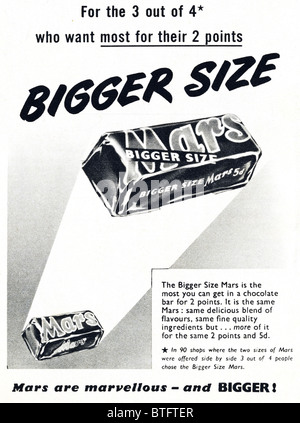 1950s UK Mars Magazine Advert Stock Photo - Alamy