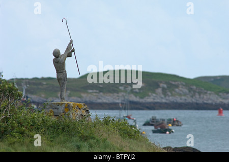 Island Statue of St Barr, on Loch Bagh a Tuath,Isle of Barra, Outer ...