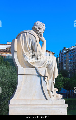 Socrates statue in thinking position Stock Photo - Alamy