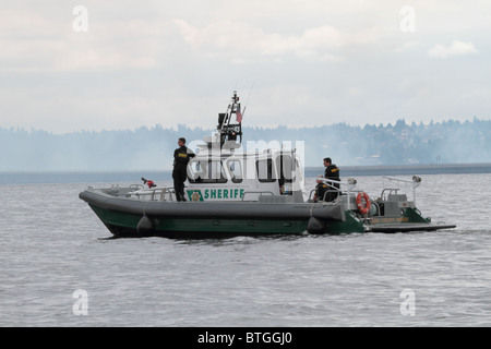 King County Sheriff Police boat patrolling Lake Washington for Seafair ...