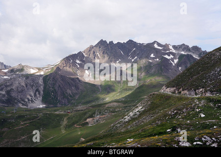 Eye of the needle or Aguille Percee area near Tignes Val d'Isere in the ...