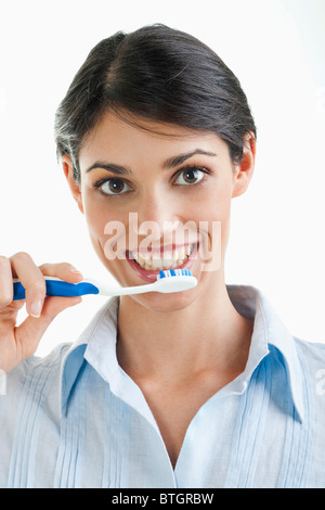 A dental model with toothbrush while brushing teeth. Brushing your ...