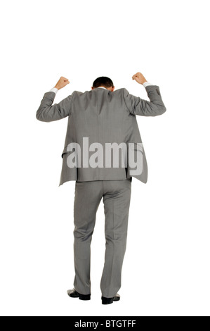 Back view of successful business man on the rooftop Stock Photo - Alamy