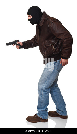 thief in action isolated on white background Stock Photo - Alamy