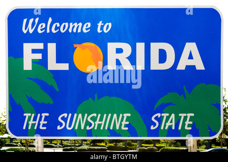 Welcome to Florida sign - the Sunshine State Stock Photo - Alamy
