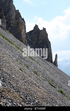 Eye of the needle or Aguille Percee area near Tignes Val d'Isere in the ...