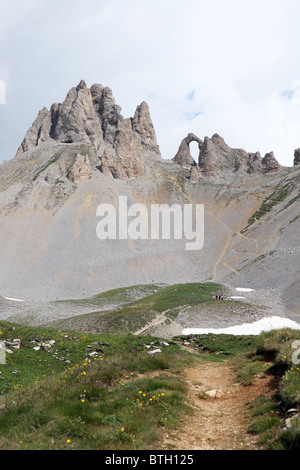 Eye of the needle or Aguille Percee area near Tignes Val d'Isere in the ...