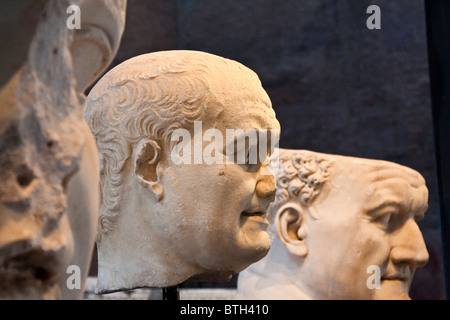 Colossal white marble heads of Roman emperors. Rome, Italy Stock Photo ...