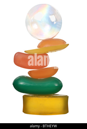 Soap Stacked with bubbles Stock Photo - Alamy
