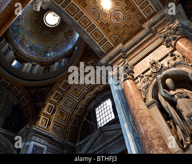The arches inside Saint Peter's Basilica in the Vatican in Rome Stock ...