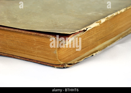 Closed Old Worn Out Book Isolated on a White Background Stock Photo - Alamy