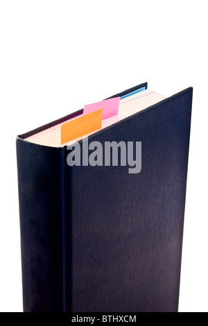 Book with post it note book markers Stock Photo - Alamy
