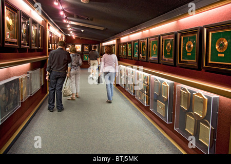 The Hall of Gold in the Trophy Building in Elvis Presley's home ...