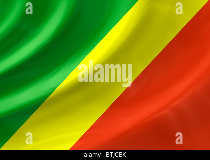 Congo Brazzaville flag Stock Photo - Alamy