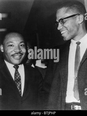 Martin Luther King Jr., and Malcolm X, waiting for press conference ...