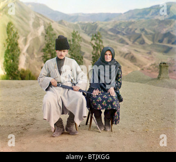 Man and woman of Dagestan, title: 'Dagestani types', original Stock ...