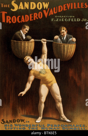 Eugen Sandow (1867-1925), German born strongman, wearing wrestling ...