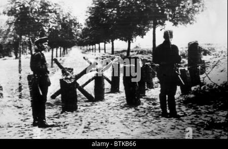 World War II, Anti-tank barricade at the border of the Free City of ...
