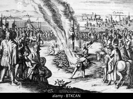 The execution of Jan Hus, condemned to be burned as a heretic by the ...