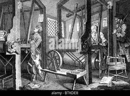 Weaving at Spitalfields England 1700s Stock Photo, Royalty Free Image ...