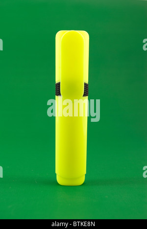 Yellow highlighter isolated over a white background Stock Photo - Alamy
