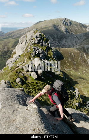 A climber on the A Chir ridge on the Isle of Arran Stock Photo - Alamy
