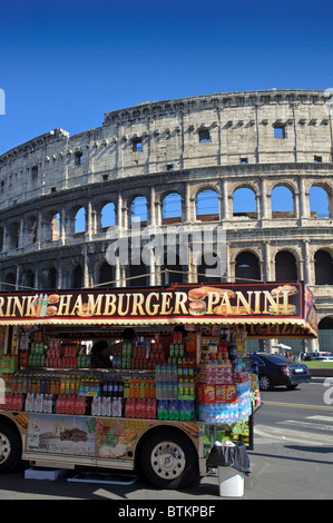 Colosseum, Rome. Italy. Food vendor in front of the colosseum Stock ...