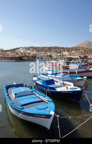 Crete, Elounda, townscape with fishing harbour Stock Photo - Alamy