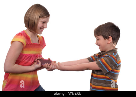 couple fighting over the mobile phone Stock Photo - Alamy