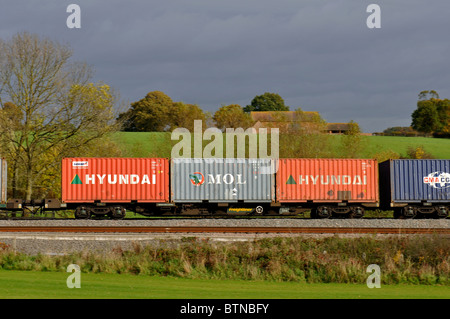 A loaded Freightliner freight train Stock Photo - Alamy