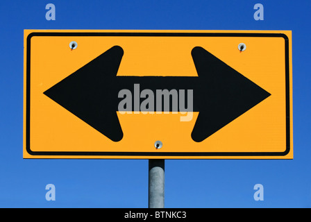Blue Sign with two Arrows - Two directions on a blue road sign , Part ...