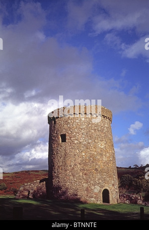 Orchardton Tower, a defensive round house or pele (peel) tower built ...