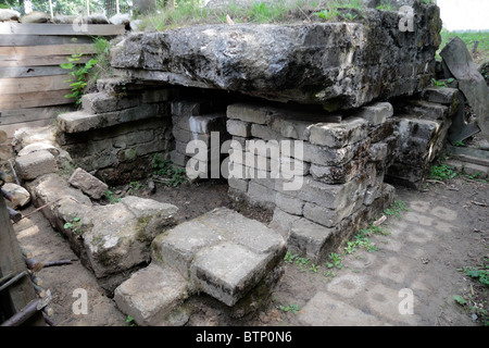 A concrete bunker in a re-constructed German World War One trench in ...