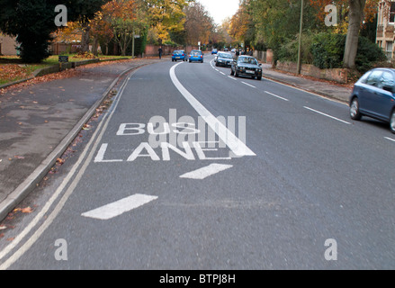 Bus Lane Road Markings Stock Photo - Alamy