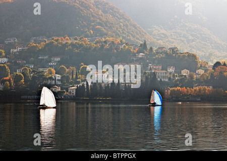 Sailing on Lake Como at Lecco Stock Photo - Alamy