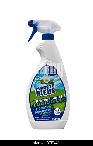A bottle of an organic cleaning product, photographed on a white ...