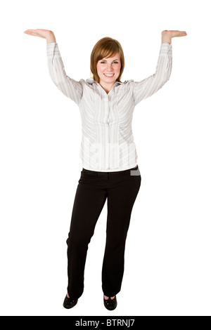 business woman lifting something Stock Photo - Alamy