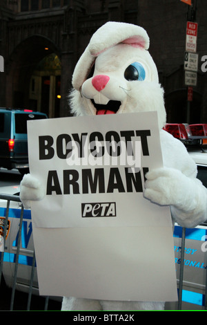 PETA Protests Use of Rabbit Fur at Armani Fifth Avenue Store Opening ...