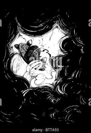 Black smoker, drawing Stock Photo - Alamy