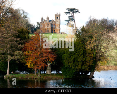 The Gothic Temple of Stowe House in the formal gardens of the English ...