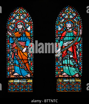 Stained Glass window of the Prophet Daniel and the Archangel Gabriel in ...